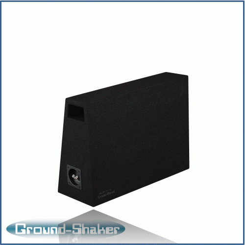 black 8" single ported solo-baric sub box, fits regular cab trucks