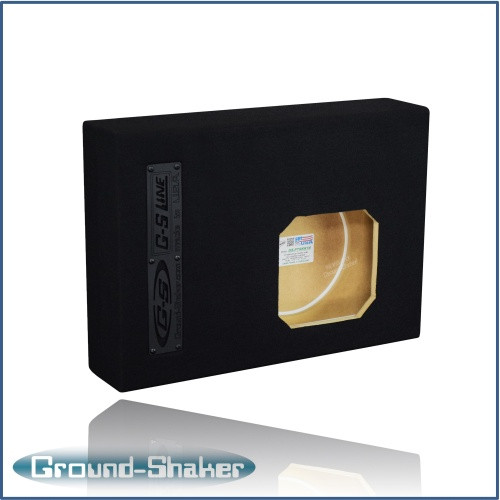 black 8" single slim ported solo-baric sub box
