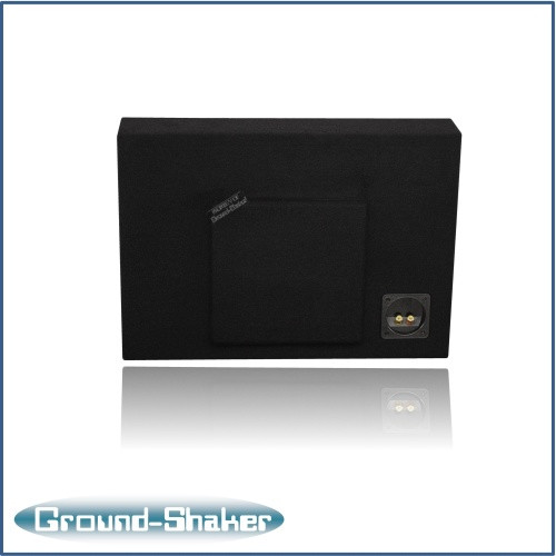 black 10” single sealed slim / shallow mount sub box
