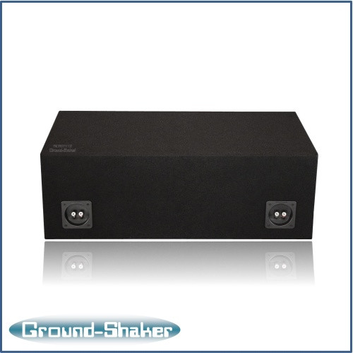 black 8" dual center-ported sub box