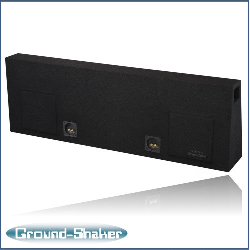 black 10" dual ported sub box, fits regular cab trucks