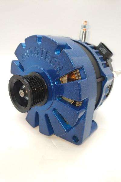 1996 - 2019 GM Truck Billet Case 400amp Alternator - Blue Metallic