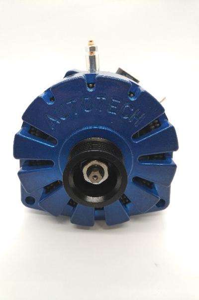 1996 - 2019 GM Truck Billet Case 400amp Alternator in Blue Metallic