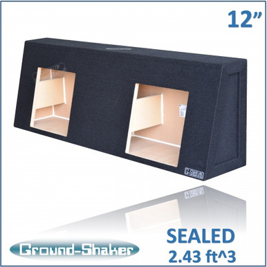 black 12" dual sealed sub box, fits regular cab trucks