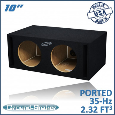 black 10" dual ported sub box
