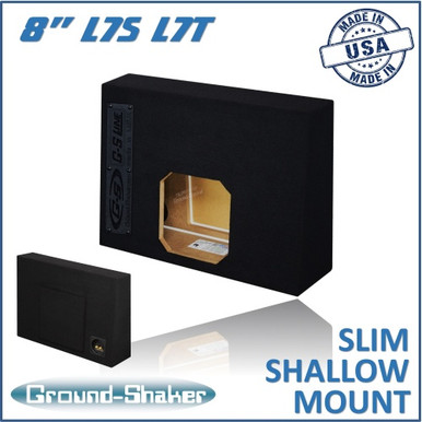 black 8” single sealed solo-baric slim / shallow mount sub box