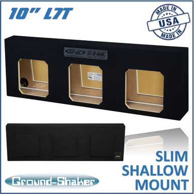 black 10” triple sealed l7t slim / shallow mount sub box