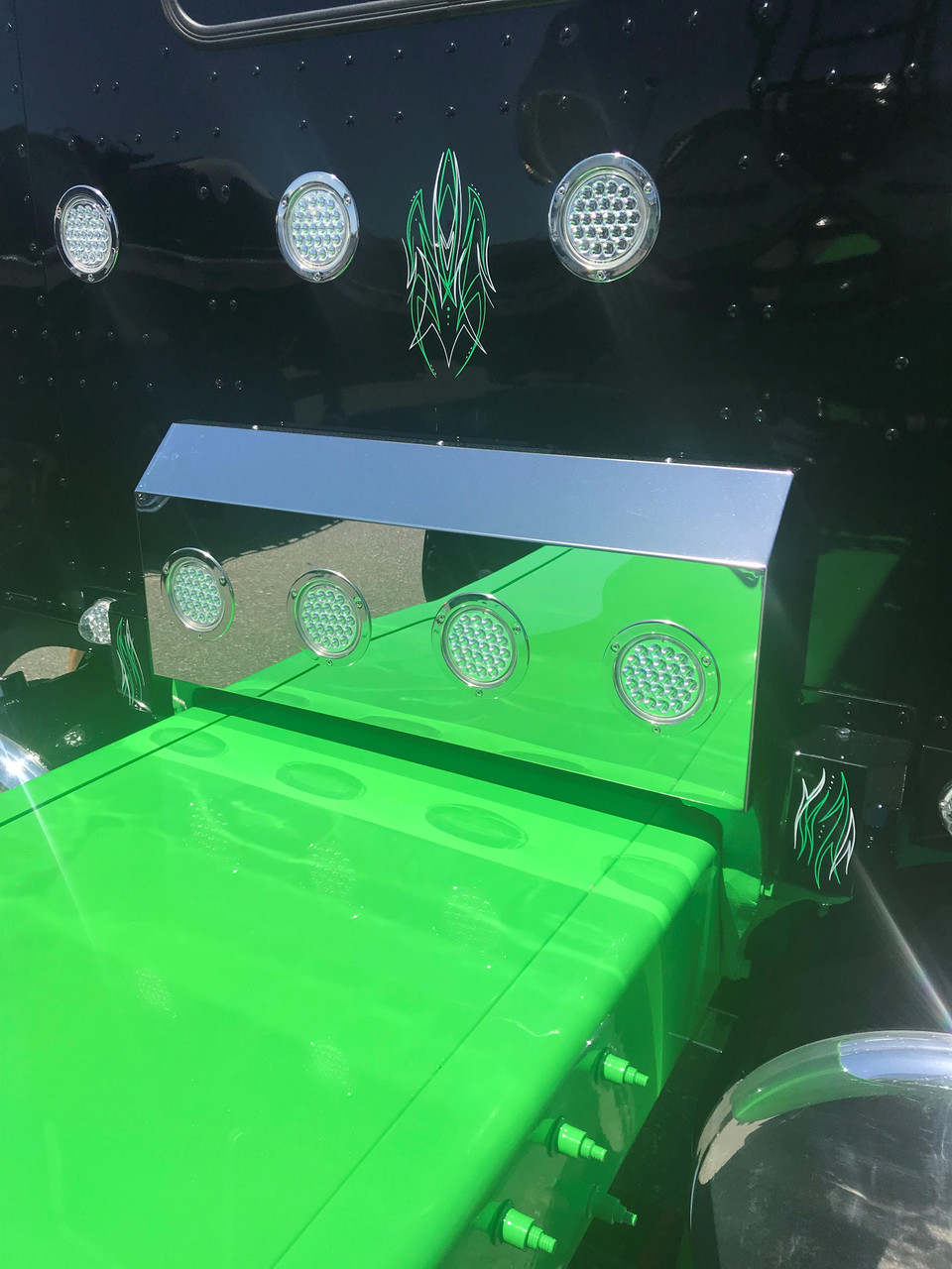 Shock Box Cover for Peterbilt 389- Round Top with Center Recessed