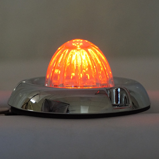 Legendary Glass 1-1/2 Inch Watermelon Red LED -Clear Glass W/ Chrome ...