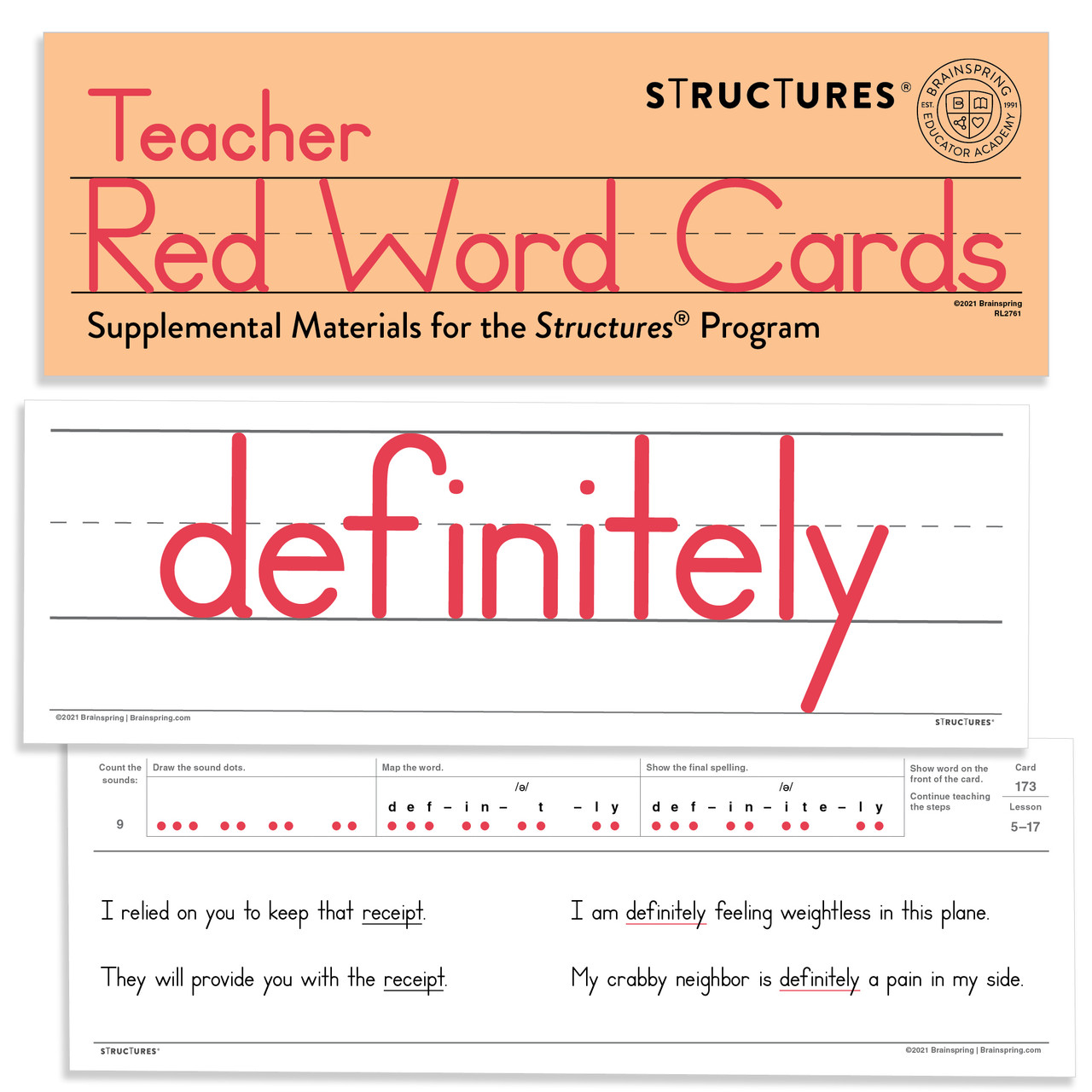 Structures Teacher Red Word Cards - Brainspring Store