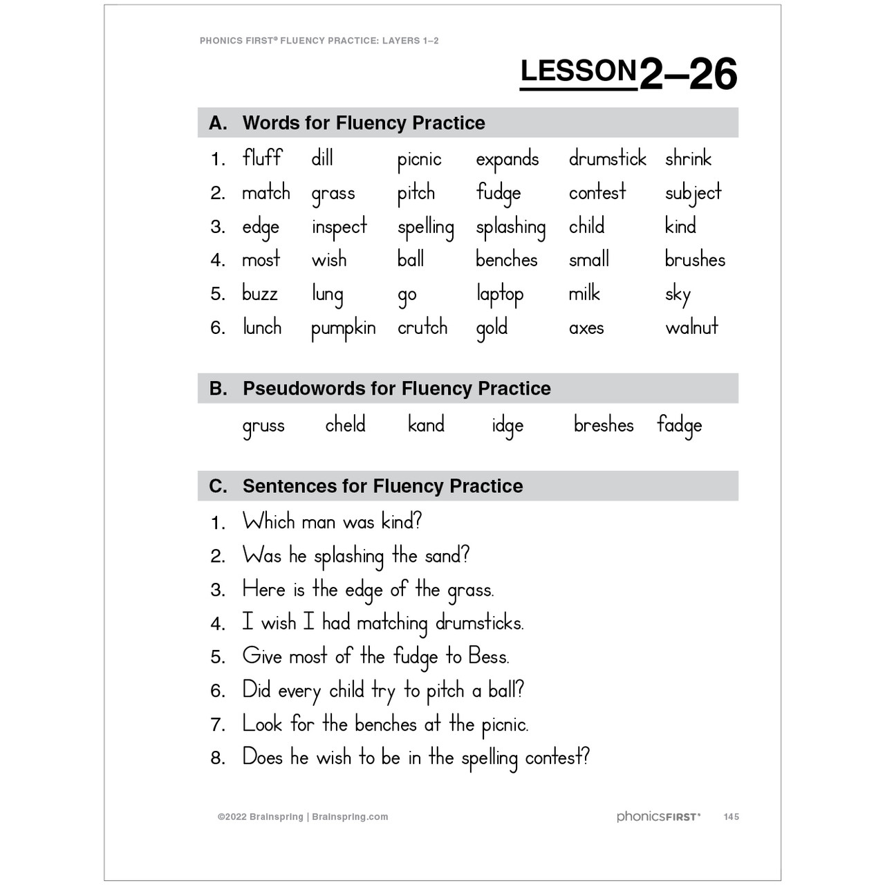 Phonics First Foundations Supplemental Guide for Reading Fluency Layers ...