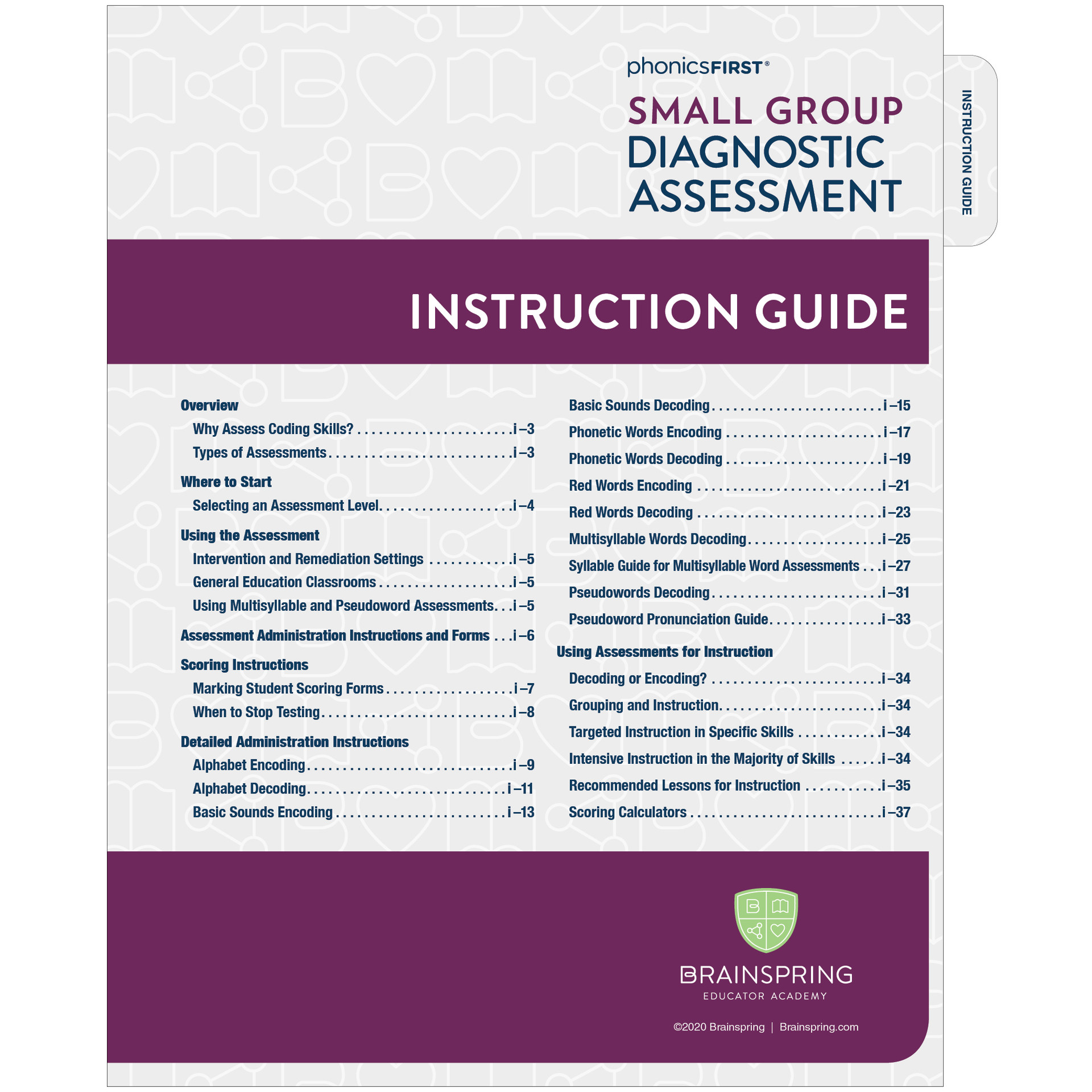 Phonics First Small Group Diagnostic Assessment - Brainspring Store