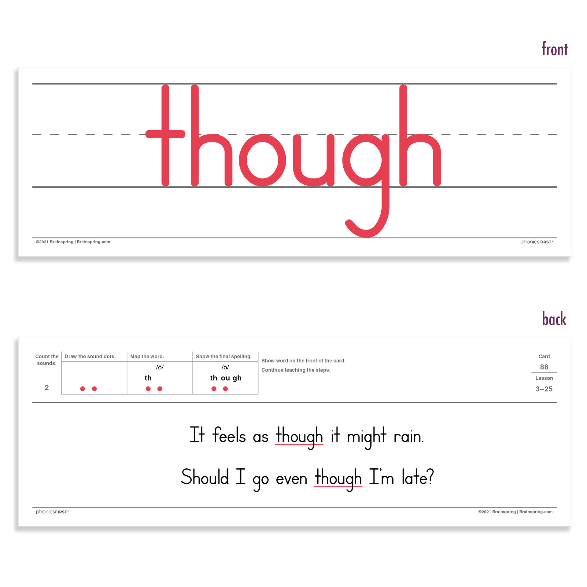 Teacher Red Word Cards (Phonics First® Set) - Brainspring Store