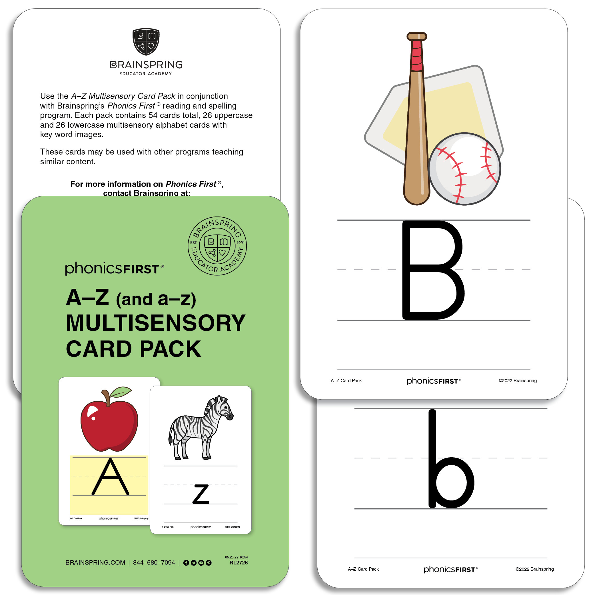 Pre-K Alphabet and Phonics First® Key Word Cards - Brainspring Store