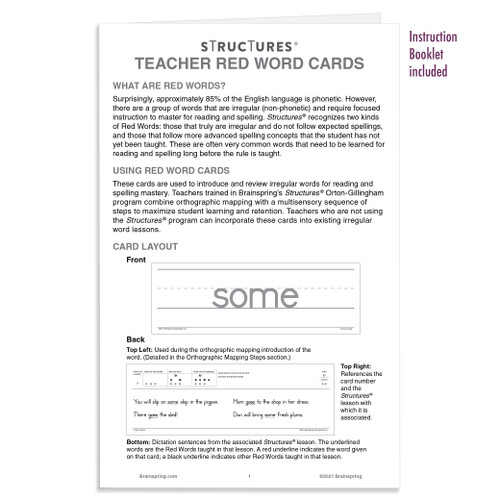 Structures Teacher Red Word Cards - Brainspring Store