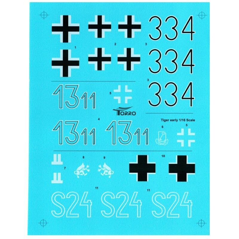 1/16 Torro Tiger I Early Version RC Tank Decals - Zandatoys