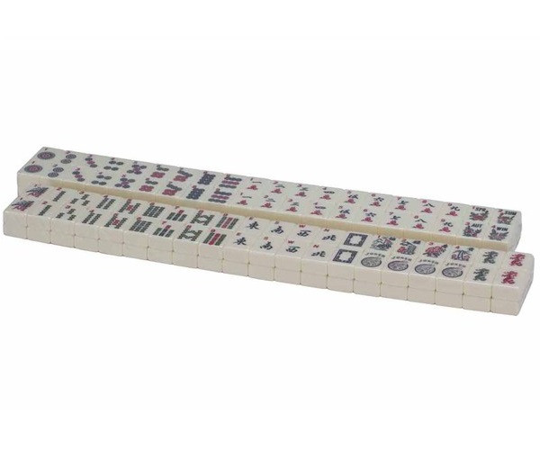 Ivory Color Mah Jong Tiles with Silver Aluminum Case - Zandatoys