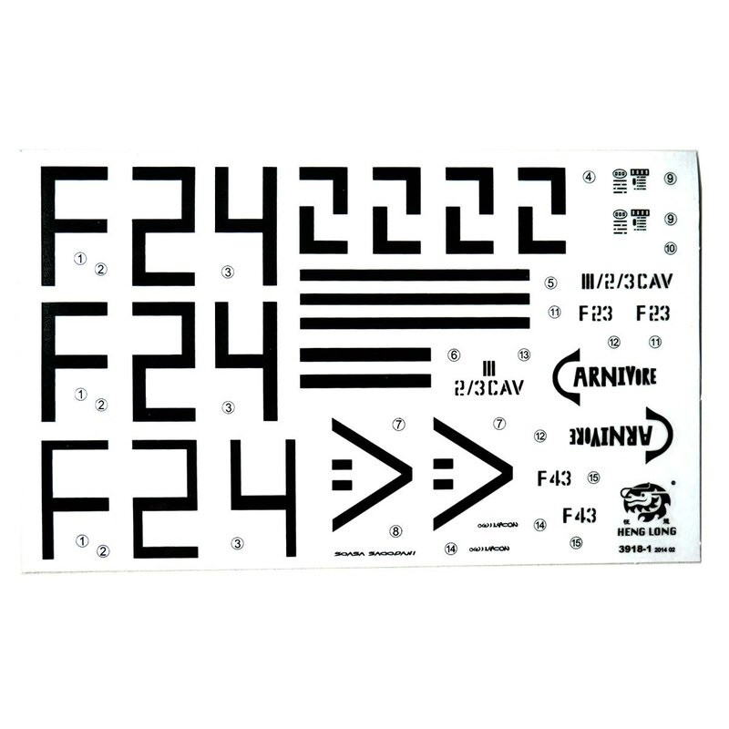 1/16 Heng Long U.S Abrams RC Tank Decals - Zandatoys