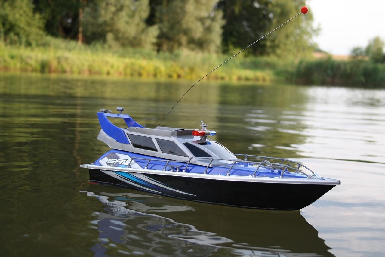 Police Patrol RC Boat Electric Cruiser 4CH Blue - Zandatoys