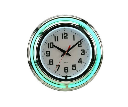 Green and White Neon Clock - Zandatoys