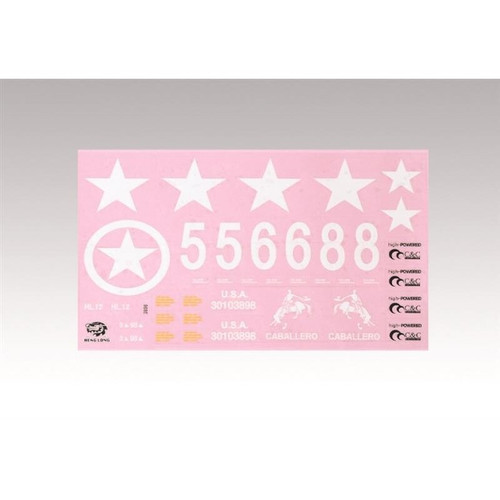 1/16 Heng Long U.S M4A3 Sherman RC Tank Decals - Zandatoys