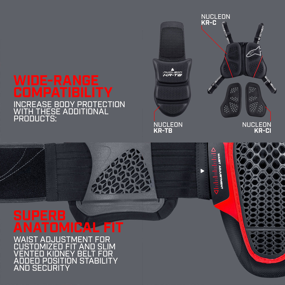 Alpinestars Nucleon KR-3 Back Protector Black/Red - Sportbike Track Gear