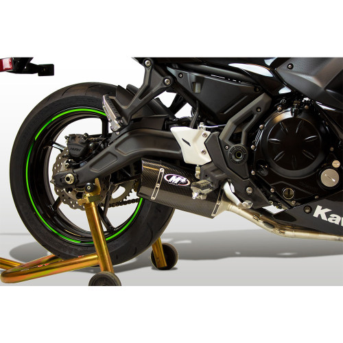 M4 Kawasaki Z650 2017-2025 Full Exhaust Carbon Canister