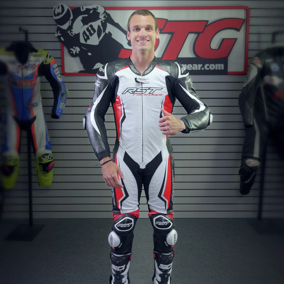 RST V4.1 Evo Kangaroo Airbag Leather Race Suit | Sportbike Track Gear