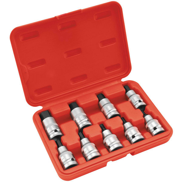 BikeMaster 9-Piece 1/2" Drive Metric Hex Sockets Set - Sportbike Track Gear