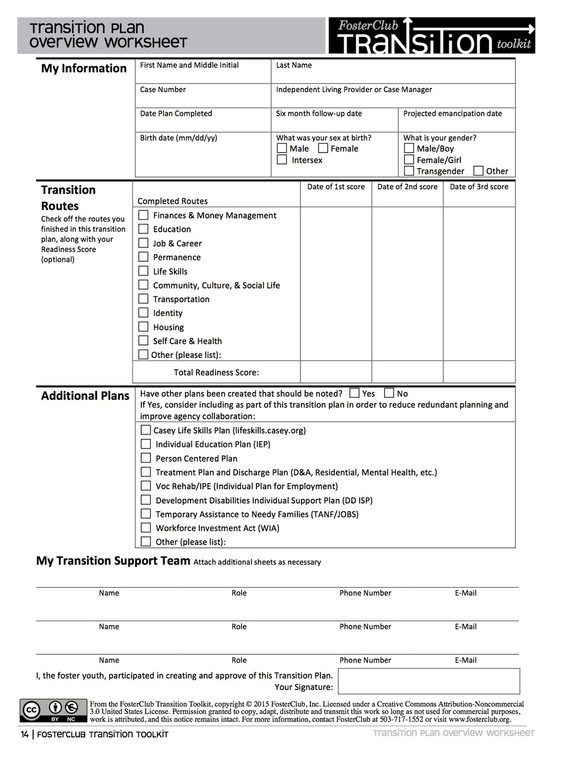 Transition Toolkit: A Youth Driven Transition Plan - Store | FosterClub