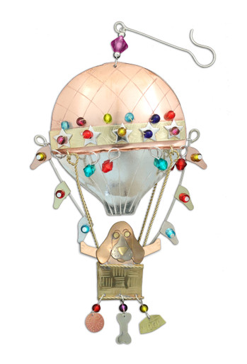 Hot Air Balloon Basset Hound Ornament - The Slobber Shoppe