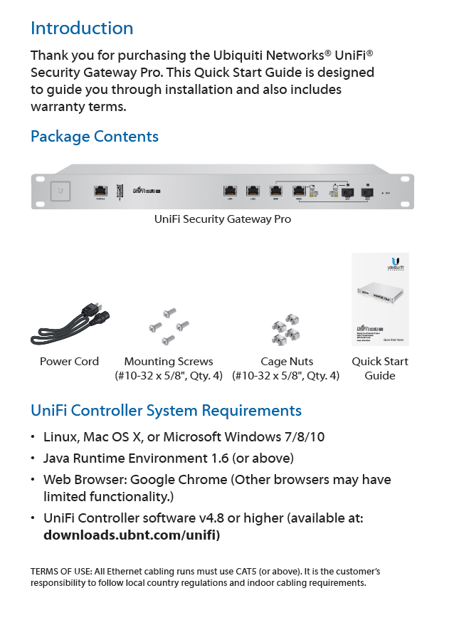 Ubiquiti USG-Pro-4 Enterprise Gateway Router with 2 Combination SFP/RJ ...