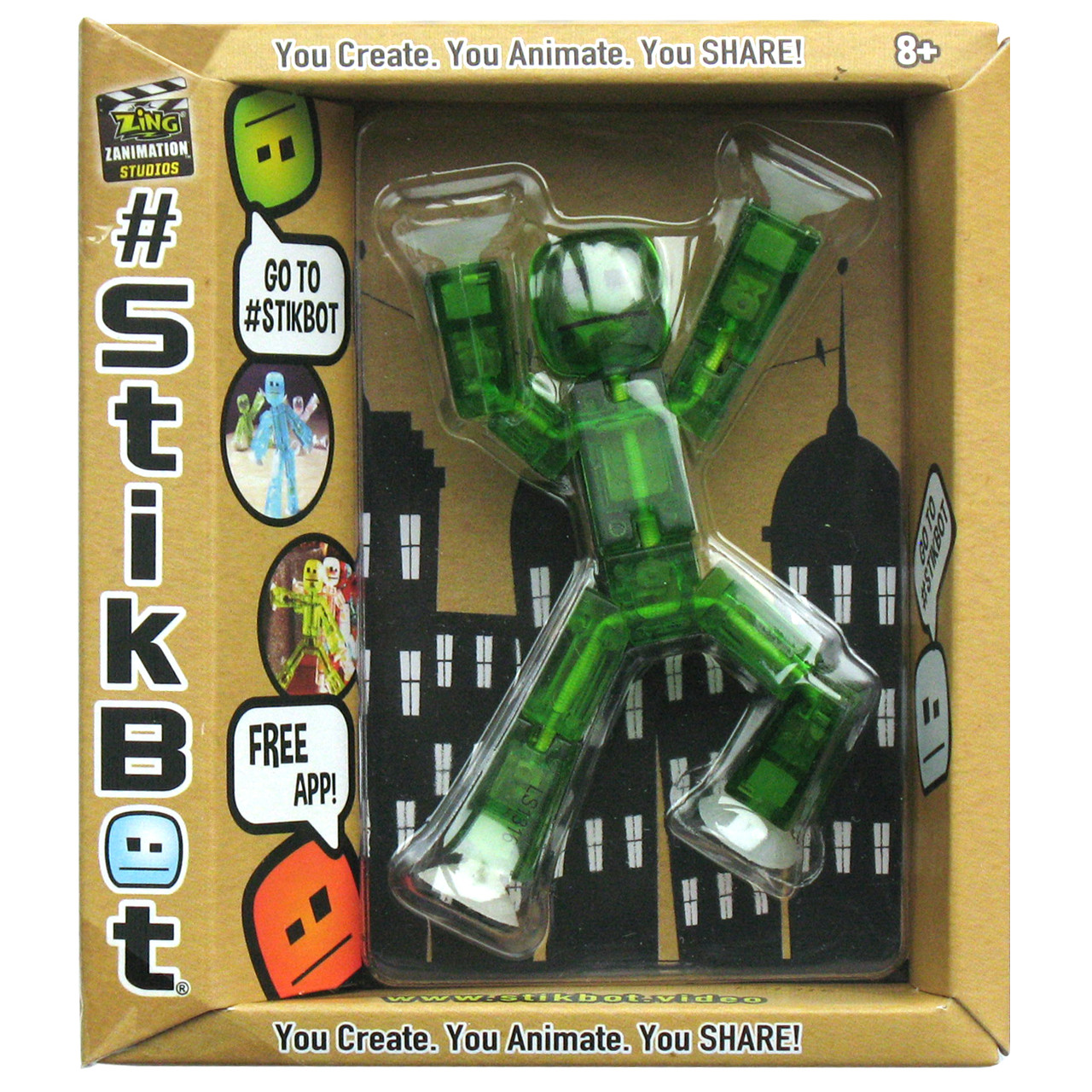 Stikbot Dark Green Translucent Figure - The Toy Barn