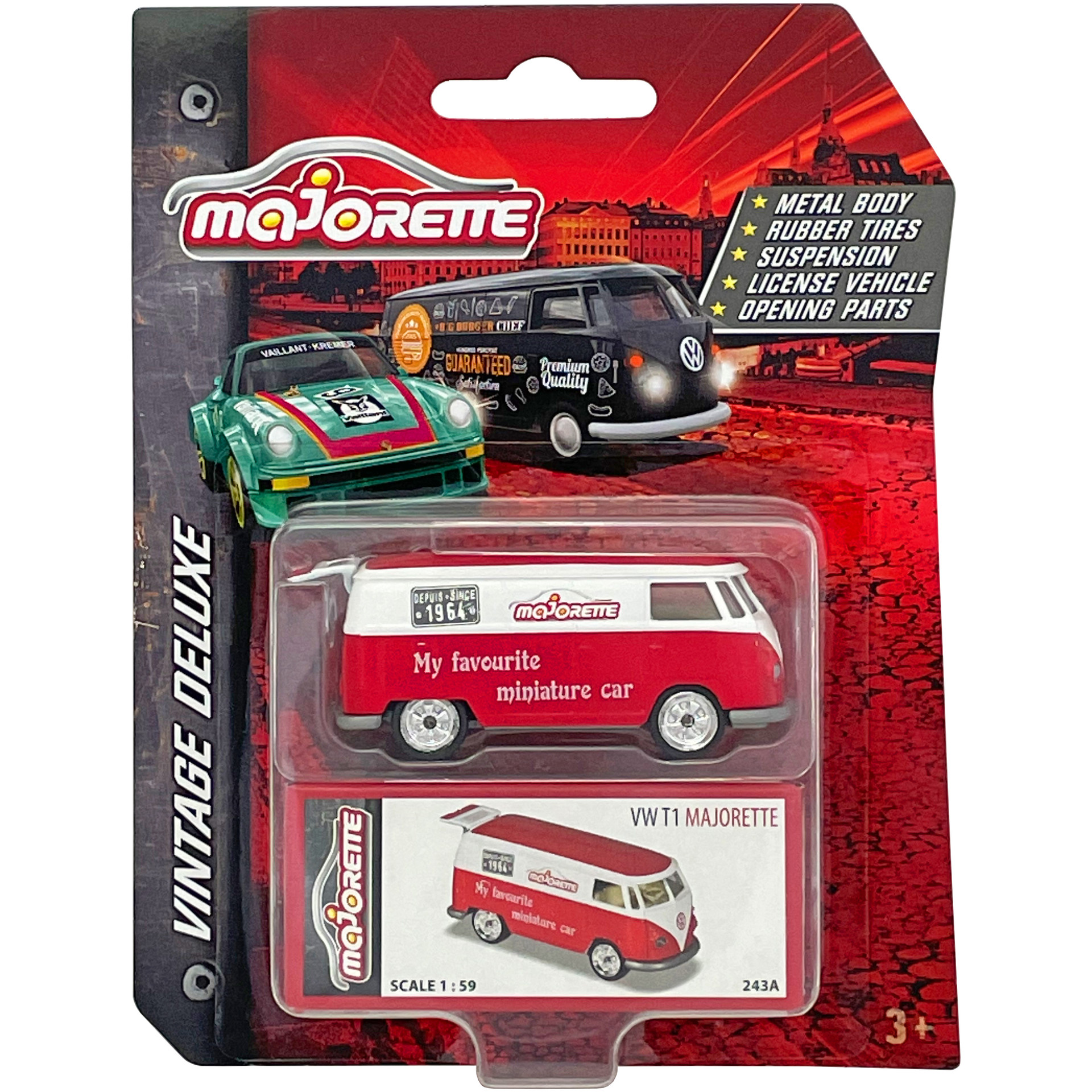 Majorette Vintage Deluxe Collection VW T1 MAJORETTE (Red) 1:59 Scale ...