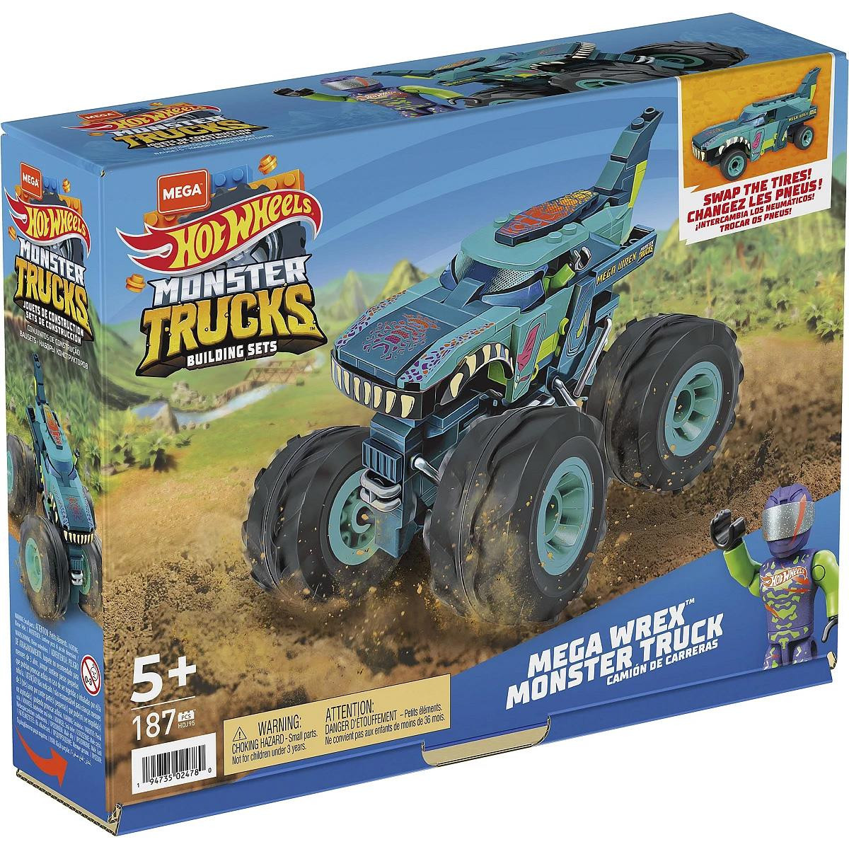 MEGA Construx Hot Wheels MEGA WREX Monster Truck Building Set - The Toy ...