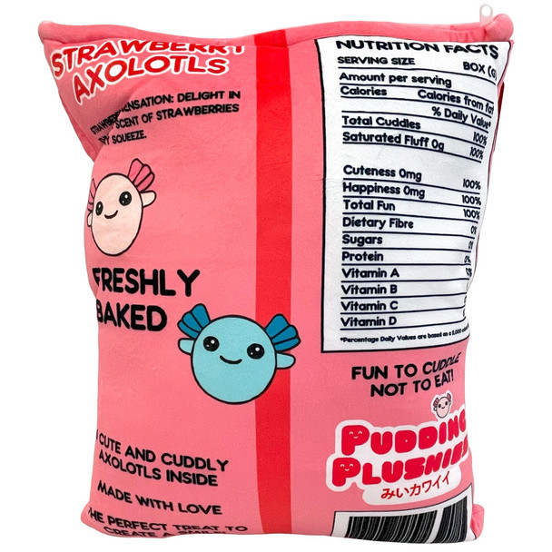 My Kawaii Pudding Plushies - Strawberry Axolotls Snack Pillow - The Toy ...