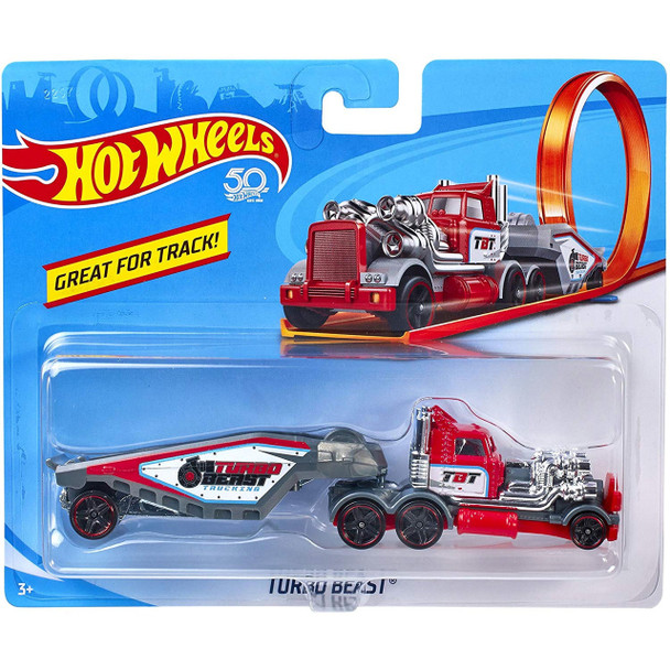 Hot Wheels Track Stars Haulers TURBO BEAST (Red) 1:64 Scale Die-Cast ...