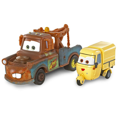 Disney Pixar Cars 2: RACE TEAM MATER & SAL MACHIANI 1:55 Scale Die-Cast ...