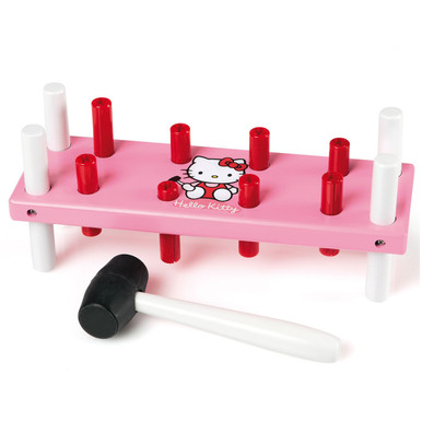 BRIO 32314 Hello Kitty Peg & Hammer Pounding Bench - The Toy Barn