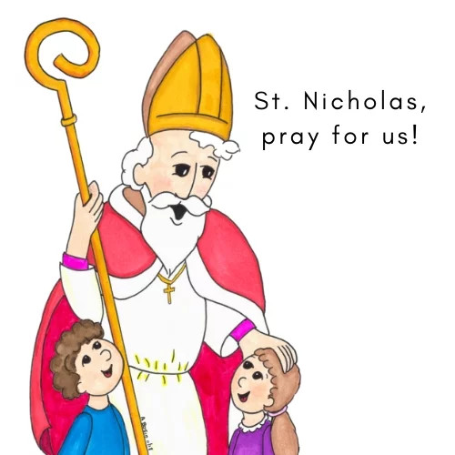 St. Nicholas magnet, Patron Saint of children, 3" X 3"