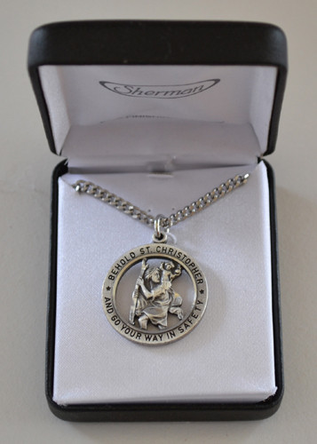 Large St. Christopher Medal on 24" Endless Chain