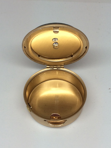 Brass Pyx - Loaves and Fishes, and Leather Burse