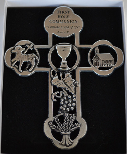 Symbols of First Holy Communion Wall Cross by CA Gifts, 5"
