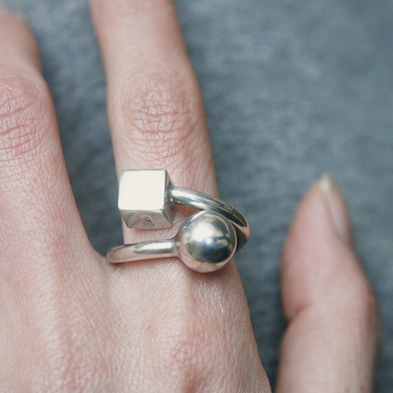 Sterling Silver Bold Figure Ring Cuff - kellinsilver.com