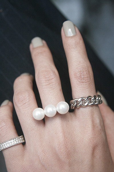 Three Shell Pearl Bar Ring Sterling Silver - kellinsilver.com