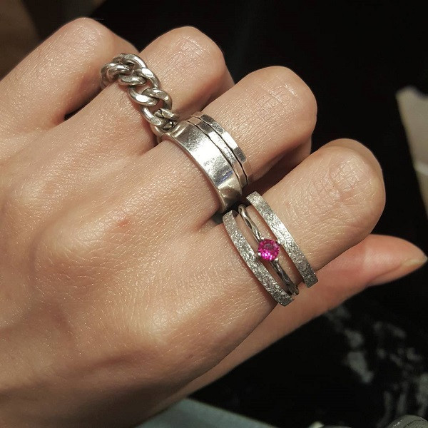 Ruby Solitaire Oxidized Silver Ring - kellinsilver.com