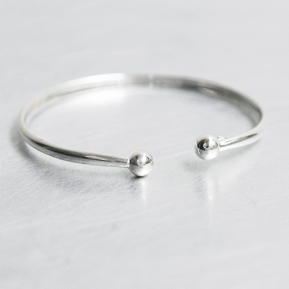 Sterling Silver Double Ball Bracelet Cuff - kellinsilver.com