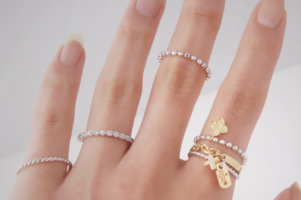 Gold Cross Charm Chain Ring Sterling Silver - kellinsilver.com