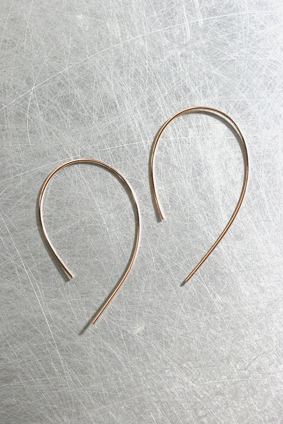 Emily Curved Wire Earrings Sterling Silver - kellinsilver.com