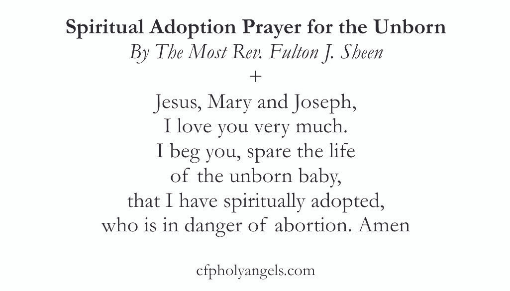 spiritual adoption prayer, by Fulton Sheen